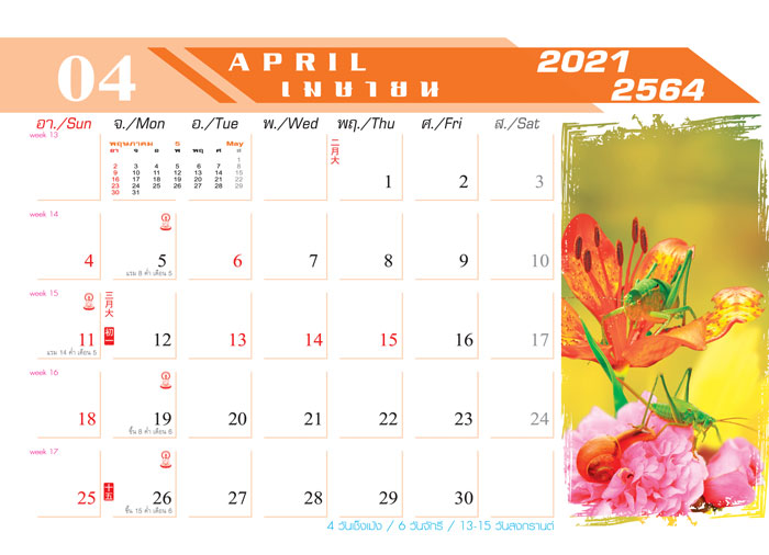 ขายปฏิทินตั้งโต๊ะ 8 แผ่น ปี2564 ชุด "Nature Life สายใยธรรมชาติ"