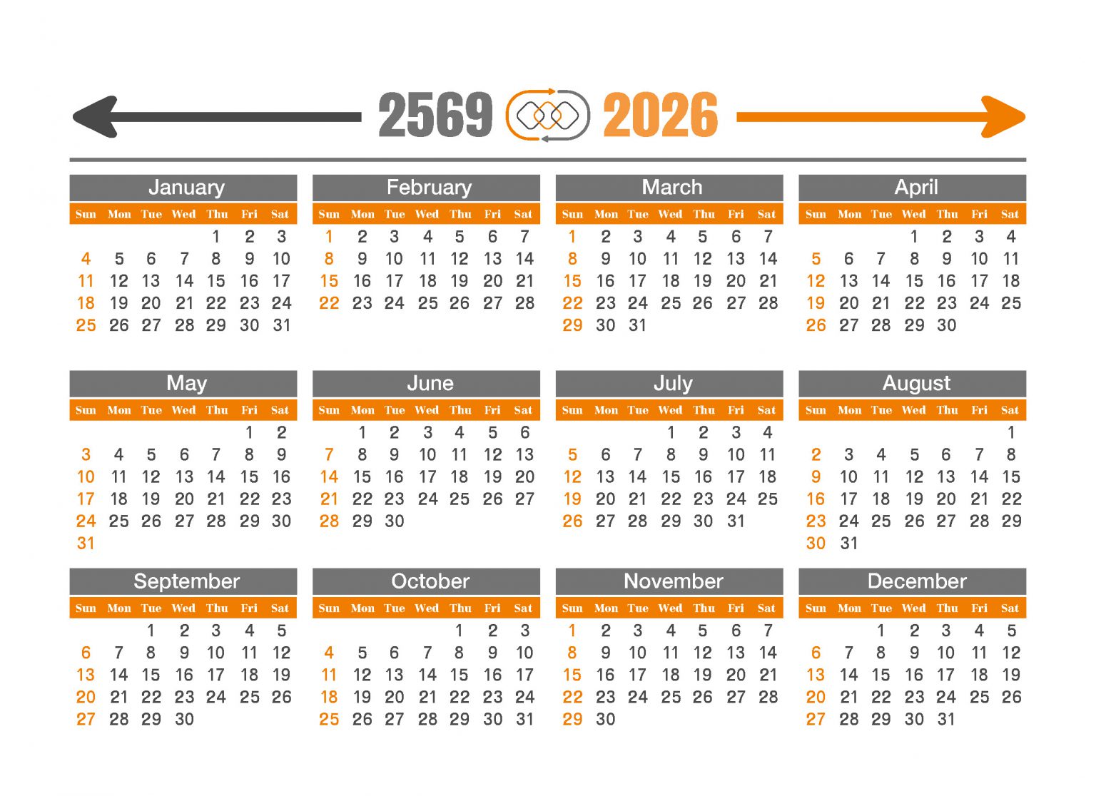 ซื้อปฏิทินตั้งโต๊ะ2568 ชุด "TwoTone Modern Calendar"